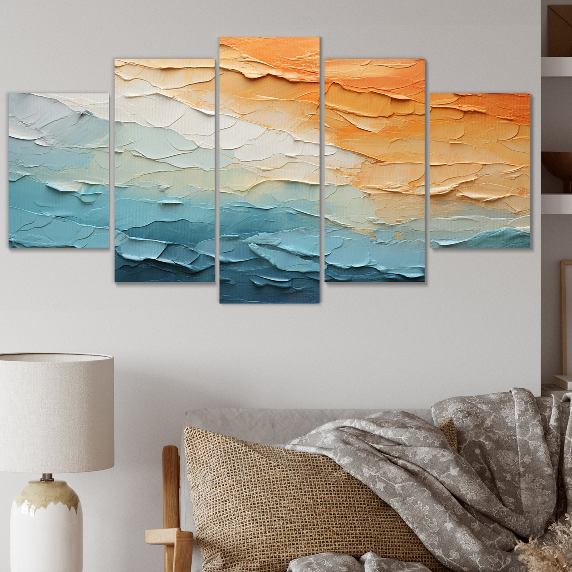 Wrought Studio™ Clouds Whispering Clouds Collage I - 5 Piece Wrapped ...